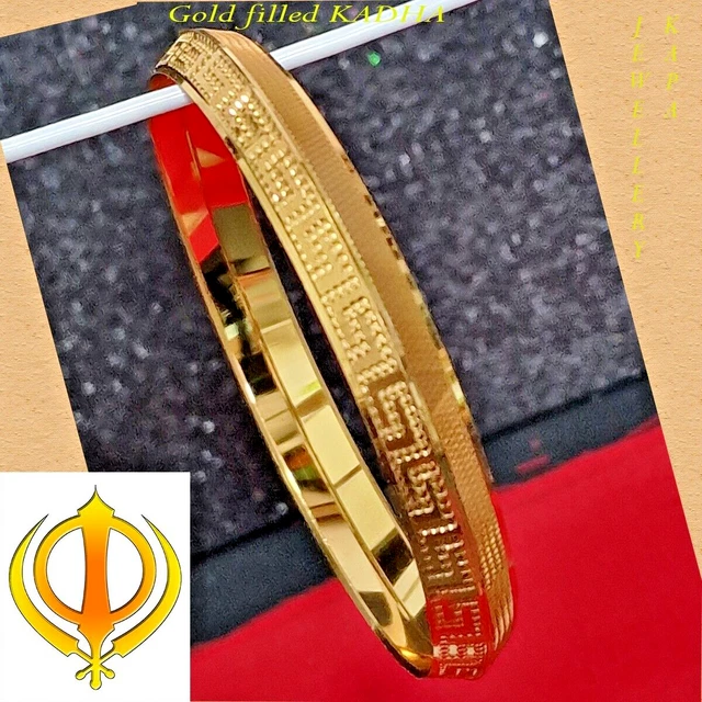 GOLD SIKH KARA SINGH BRACELET BANGLE GOLD-PLATED MENS LADIES $27.12 ...