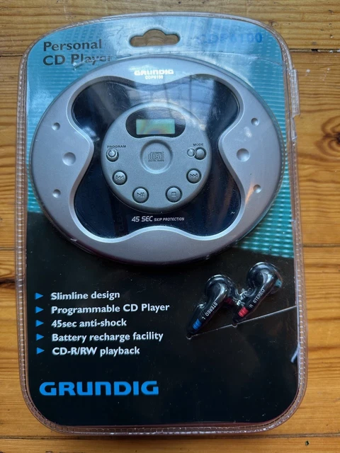 GRUNDIG DISCMAN CDP 6100 - Portable CD Walkman - Retro Silver CD Player ...