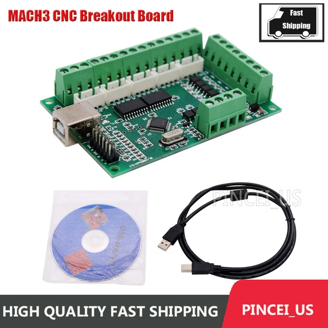 MACH3 CNC BREAKOUT Board USB 100KHz 4-Axis Interface Driver Motion Controller EUR 23,09 ...
