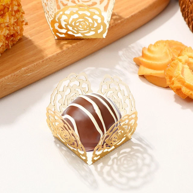 100 PCS HOLLOW Out Dessert Cup Candy Wrappers for Homemade Chocolate £ ...