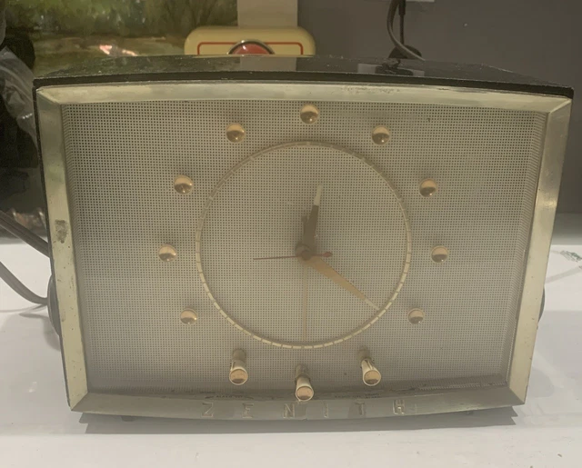 VINTAGE ZENITH AM Clock Radio Tested & Works £31.41 - PicClick UK