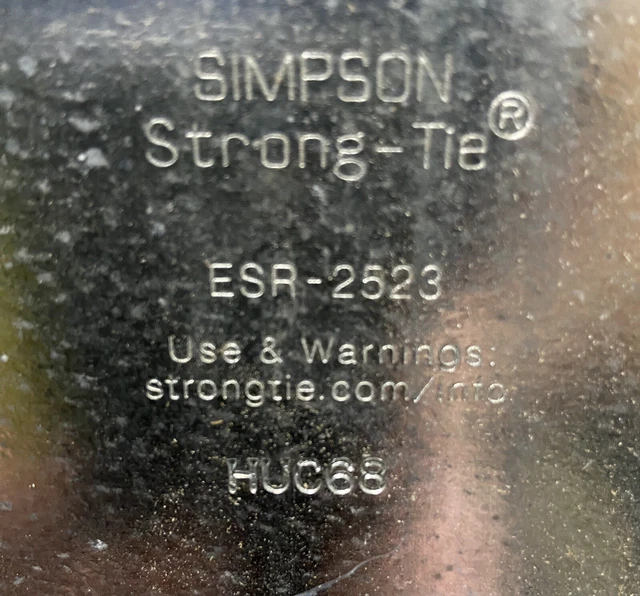 SIMPSON STRONG-TIE HUC68Z Concealed Flange Heavy Face Mount Hanger £16. ...