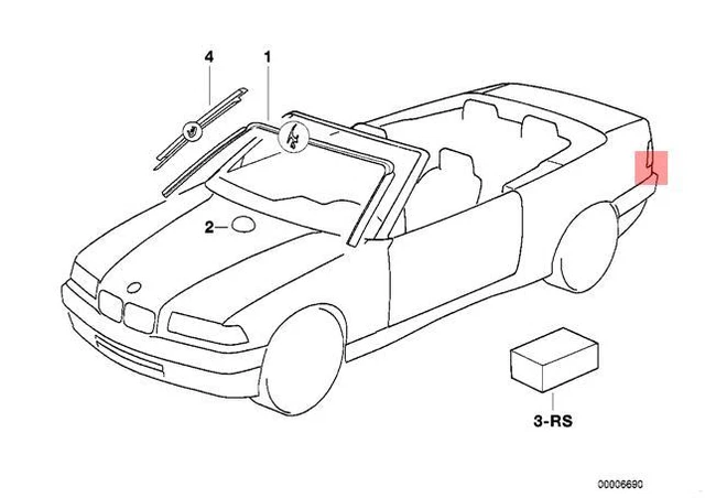GENUINE BMW E36 Convertible Windscreen Moulding Trim Seal OEM ...
