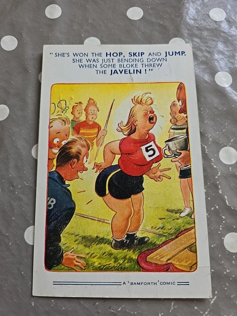 VINTAGE SAUCY SEASIDE Comic Postcard Bamforth Brown Triangle No 1533 By ...