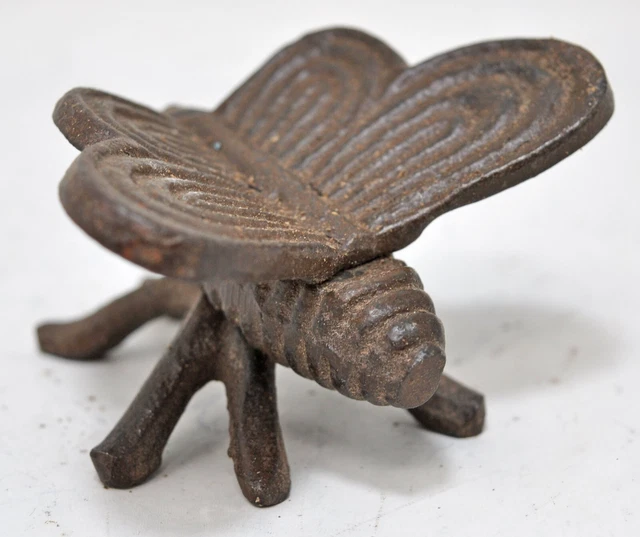 VINTAGE IRON SMALL Fly Insect Figurine Original Old Hand Crafted ...