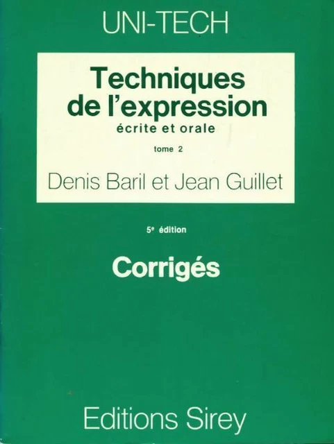 TECHNIQUES DE L'EXPRESSION écrite et ... - Denis Baril - V219558 EUR 12 ...