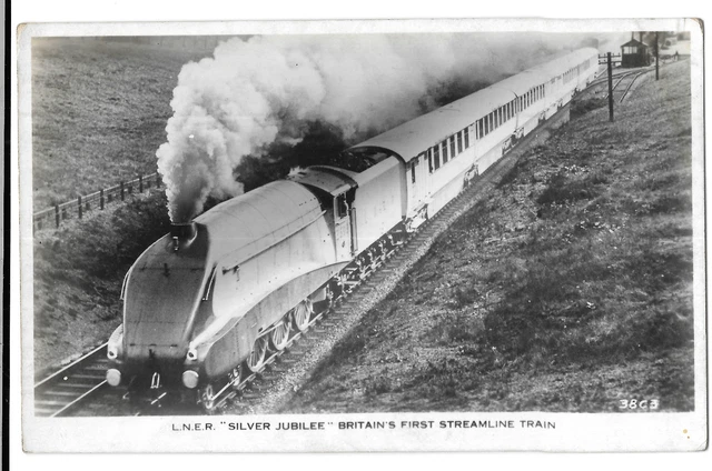 LNER SILVER JUBILEE Britain's first streamlined train no 2593 RP PPC ...