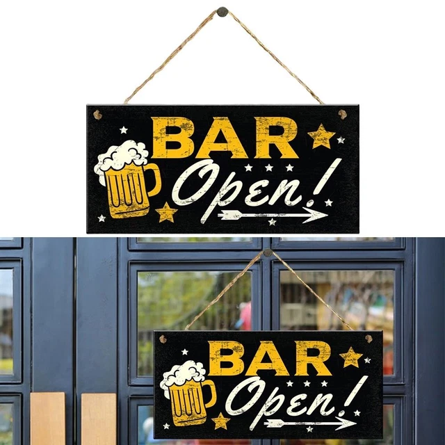 WOOD DOOR SIGN Bar Open Sign Door Plate New Design Door Hanger Fitting ...