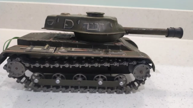 VINTAGE RARE TOY Battery Operated M40 Tank Tin Toy Japan Modern Toys TM ...