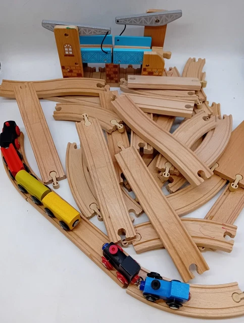 EARLY LEARNING CENTRE ELC IKEA RAILWAY BUNDLE Mixed Wooden Track bridge ...