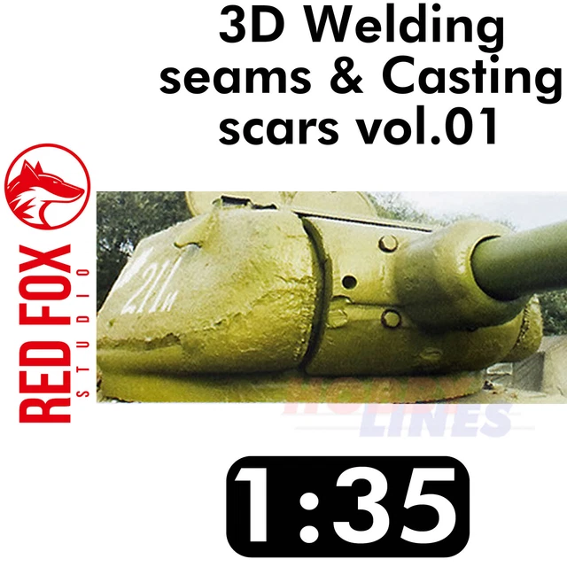 3D WELDING SEAMS Casting scars vol.01 1:35 Acrylic Resin Red Fox Studio ...