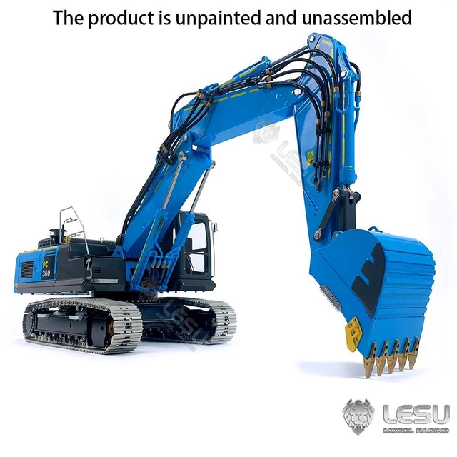 LESU 1/14 RC Hydraulic Excavator 3 Arms PC360 Electric Digger KIT Light ...