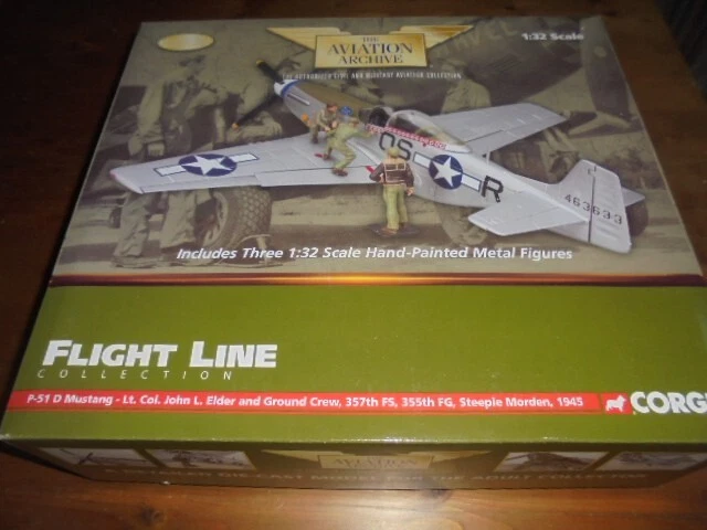 CORGI US34407 1/32 P-51D Mustang "Moon" Ace John Elder 3 Ground Crew ...