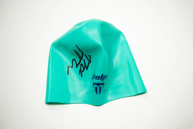 MICHAEL PHELPS SIGNED Swimming Cap Olympic Memorabilia AFTAL COA £495. ...