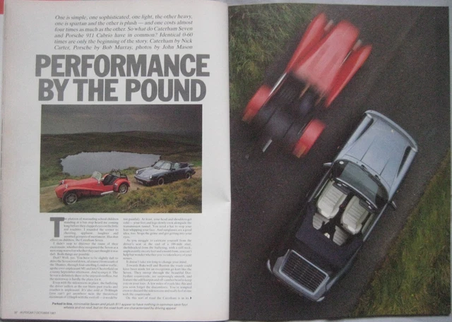 AUTOCAR MAGAZINE 7 October 1987 featuring Caterham, Porsche, Jaguar XJ ...
