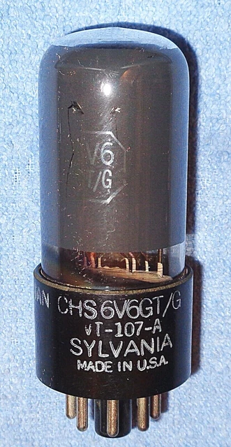 1 SYLVANIA JAN CHS 6V6-GT VT-107-A Vacuum Tube - 1940's Vintage Beam ...