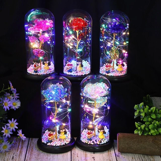 Glass Dome Eternal Flower Lamp Light Up Forever Rose Light Home Decoration Eur 1588 Picclick Fr