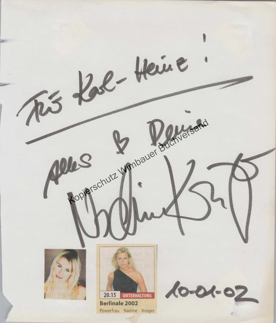 ORIGINAL AUTOGRAPH NADINE Kruger /// presenter ZDF /// autograph ...