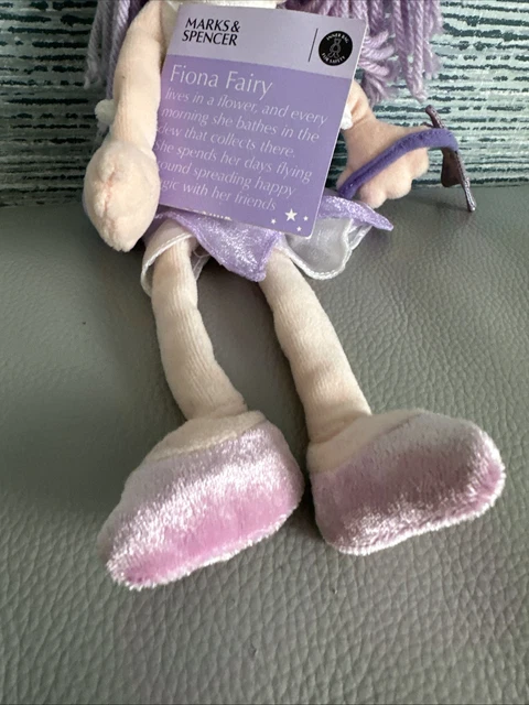 M&S MARKS & and Spencers Cute Fiona Fairy Rag Doll 11” tall purple ...