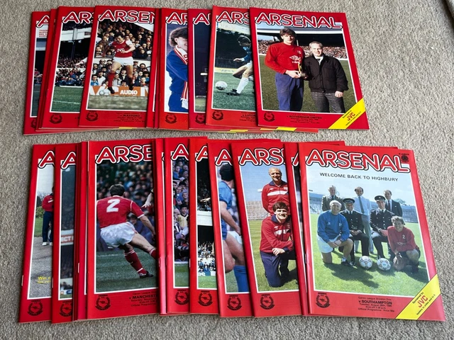 ARSENAL FC 25 of 26 1985-1986 Home Game Programmes, Centenary Season £ ...
