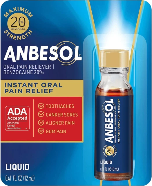 ANBESOL MAXIMUM STRENGTH Gel, Instant Oral Pain Relief 0.41 Fl Oz (Pack ...
