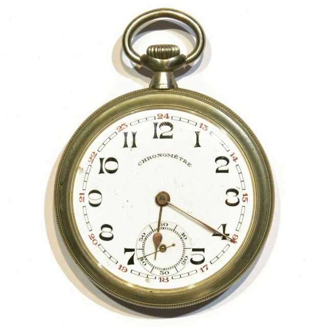 MONTRE À GOUSSET chronomètre en argentan d'époque 1900 EUR 100,00 - PicClick FR