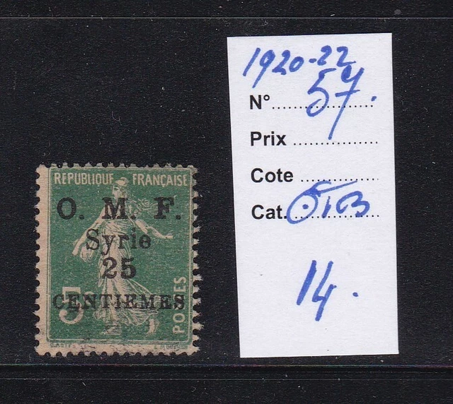 TIMBRE COLONIES 1920-22 Syrie N° 57-Obl.tb-Voir Scan R/V-Z077 EUR 1,00 ...