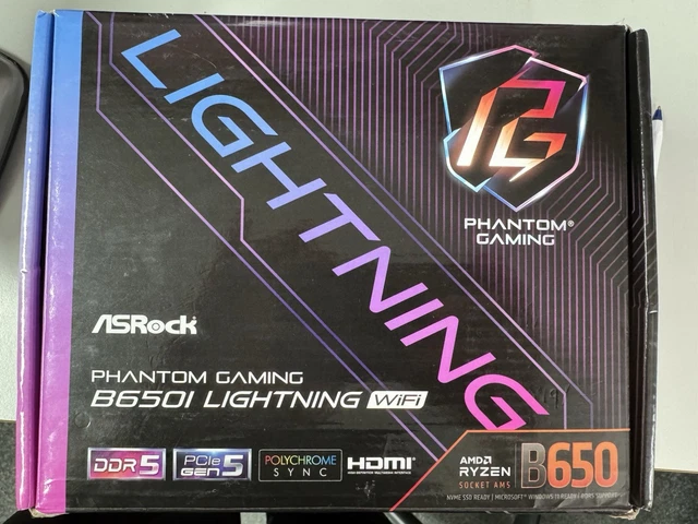 ASROCK B650I PHANTOM Gaming Lightning WiFi AM5 ITX Motherboard DDR5 ...