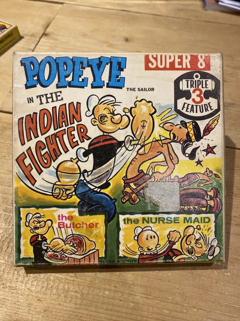 VINTAGE POPEYE THE Sailor Super 8 Film, The Indian Fighter, 3 X Movies ...