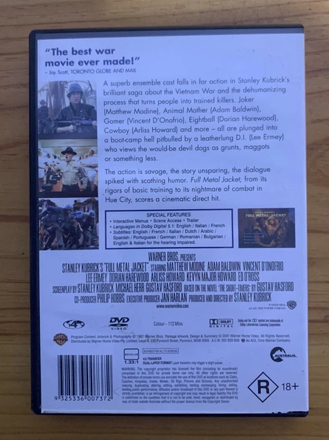 FULL METAL JACKET DVD Stanley Kubrick Collection EX cond free shipping ...
