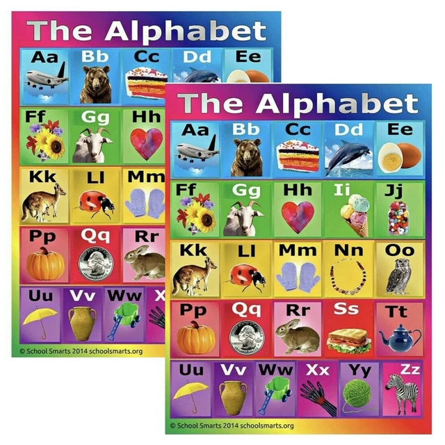 SCHOOL SMARTS ABC Alphabet Poster Fully Laminated Teaching Tool Set of ...