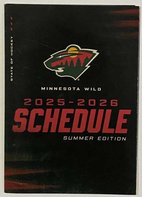 2025-2026 MINNESOTA WILD Schedule 🏒 NHL Hockey Sked COOL SUMMER SKED $2 ...