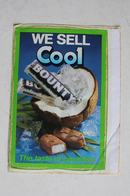 1970'S 1980'S BOUNTY Chocolate Bar Shop Advertising Promo Sticker ...
