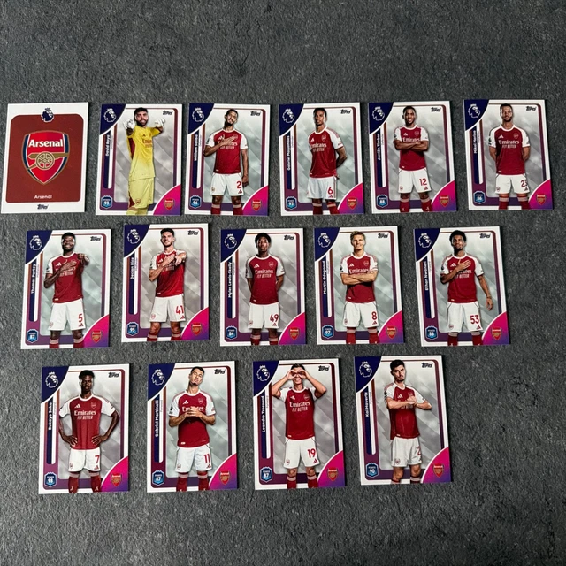 TOPPS PREMIER LEAGUE 2025/2026 Arsenal Base Set Complete 15 Card Bundle ...