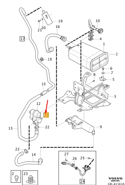 VOLVO V60 MK Evaporative Emissions Leak Detection Pump 31338272 NEW ...