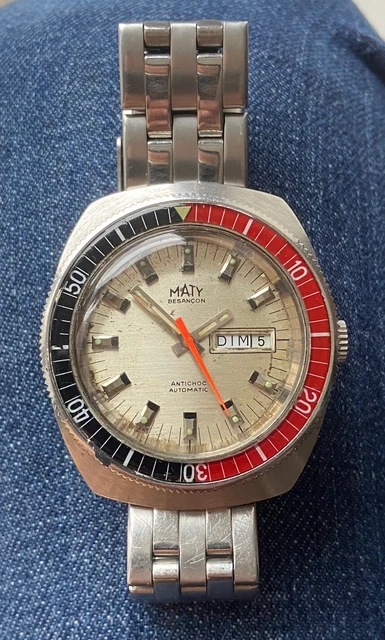 MONTRE AUTOMATIC DE Plongee Maty @ Fonctionne @ Fe 4612 @ Diving Watch ...