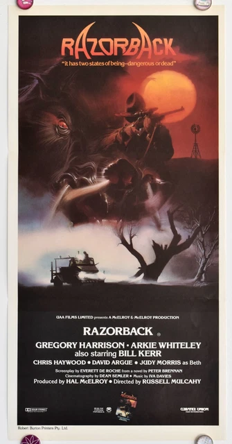 RAZORBACK ORIGINAL 1984 Australian cinema daybill movie poster RARE ...