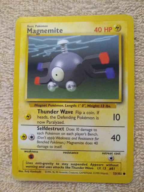 CARTE POKEMON - Magnemite (Magnéti) 53/102 Set de Base - ANGLAIS ...