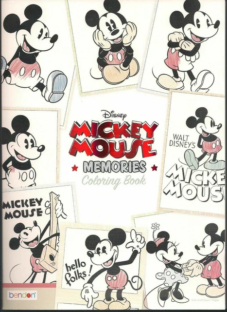 DISNEY MICKEY MOUSE Memories Coloring Book Walt Disney Retro Vintage ...