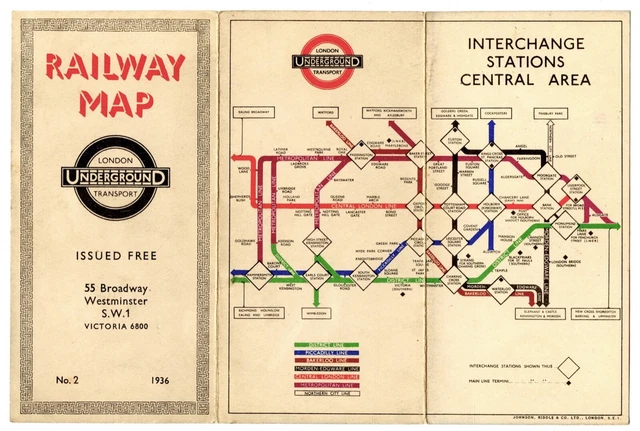 ORIGINAL LONDON UNDERGROUND Railways Tube Map Harry Beck 1937, No.2 EUR ...