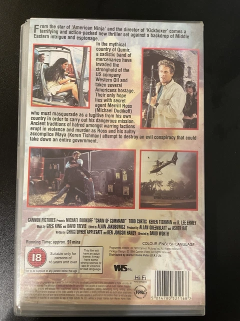 CHAIN OF COMMAND (VHS) 1994 Big Box Michael Dudikoff, R. Lee Ermey Rare ...