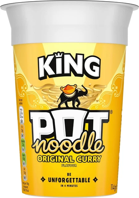 POT NOODLE ORIGINAL Curry Multipack Vegetarian Instant Snack King Pot ...
