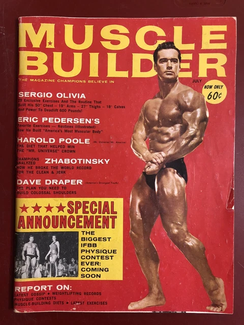 OLD VINTAGE 1965 MUSCLE BUILDER July Vol. 15 #4 Joe Weider! Chet Yorton ...