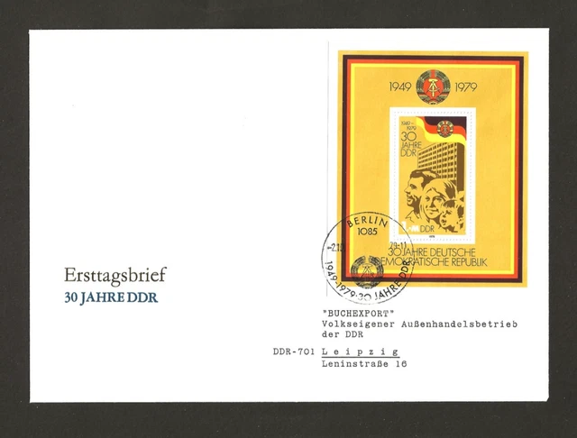 DDR GROSSFORMAT - FDC 1979, 30 Jahre DDR, Block 56° EUR 5,90 - PicClick DE