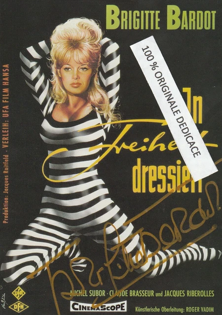 BRIGITTE BARDOT: SIGNED Actress World - Authentic Original Dedication ...