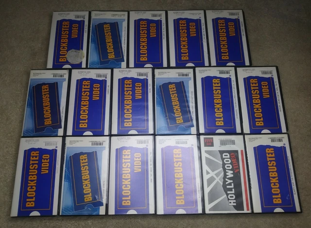 (17) EMPTY BLOCKBUSTER / Hollywood Video Rental VHS Tape Case Lot ...