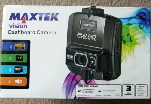 MAXTEK VISION DASHBOARD Camera Dash Cam 1080p microphone £20.00 ...