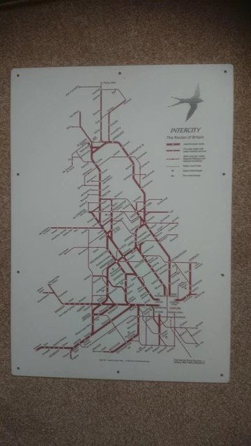 ORIGINAL BRITISH RAIL Intercity Route Map Sign £100.00 - PicClick UK