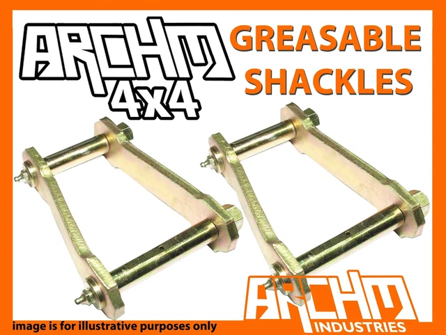 ARCHM4X4 REAR GREASABLE Shackles For Toyota Landcruiser 78 79 Series 10 ...