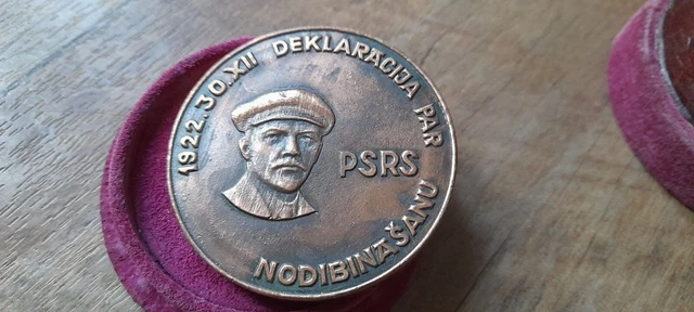 BIG AND HEAVY Original Soviet Memorable Table Medal, With Lenin (boxed ...
